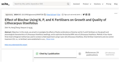 Effect Of Biochar Using N P And K Fertilisers On Growth And Quality