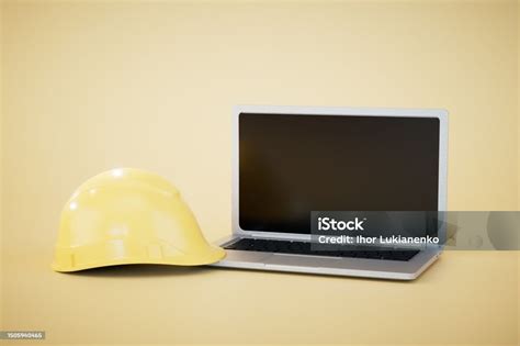 자신감 넘치는 엔지니어가 창고에 노트북 컴퓨터를 들고 있다 3d 렌더링 건설 기계류에 대한 스톡 사진 및 기타 이미지 건설 기계류 건설 산업 건축가 Istock