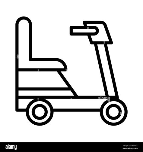 Electric Wheelchair Scooter Icon Linear Logo Mark Set Collection In Black And White For Web