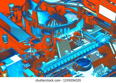 Hot Red Pc Motherboard Cpu Cooler Stock Photo 1195034335 Shutterstock