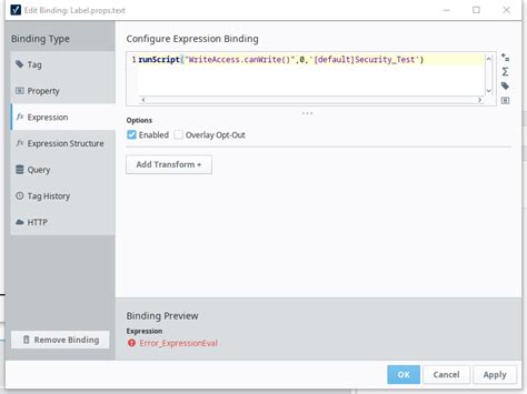 Runscript Error When Used In Expression Binding Ignition Inductive