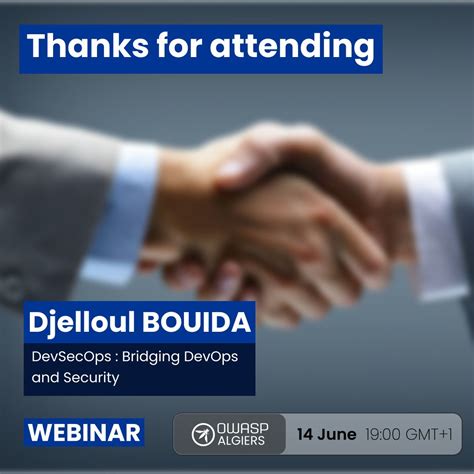 Owasp Algiers Chapter On Linkedin Devsecops Webinar Cloudsecurity Devops Thankyou