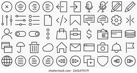 Set Outline Email Icons Minimalist Thin Stock Vector Royalty Free 2255291029 Shutterstock