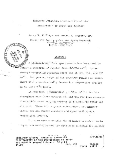 Pdf Hadamard Transform Spectrometry Of The Atmospheres Of Earth And Jupiter