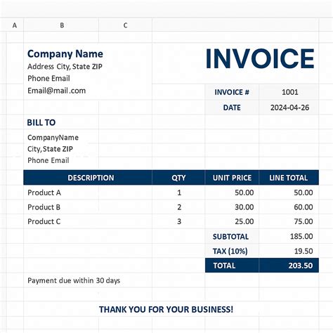 Invoice And Bills Excel Templates Free Download For Easy Billing