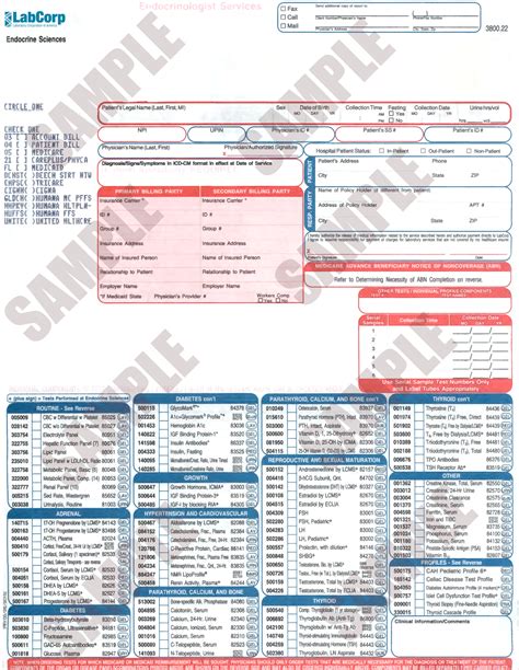 Printable Labcorp Requisition Form
