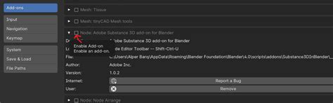 cannot enable substance 3d add on for blender 4 0 r substance3d