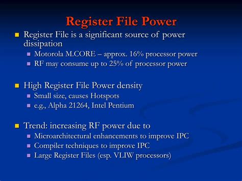 Ppt Rf Power Reduction Through Bypass Aware Instruction Scheduling