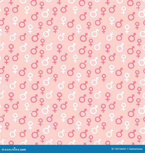 Mars And Venus Seamless Pattern Vector Illustration Hand Drawn