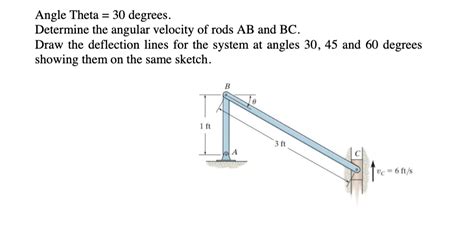 Solved Angle Theta 30 Degrees Determine The Angular Chegg Com