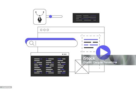 웹 개발 웹 디자인 개념 웹 페이지 사용자 인터페이스 또는 모바일 앱을 위한 Ui 및 Ux 디자인을 브레인스토밍하는 개발자 플랫 만화 벡터 일러스트 레이 션 아이콘
