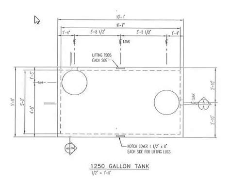 1250 Gallon Septic Tank Left Side Inlet Brown Precast