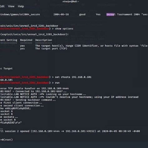 Screenshot Of Unreal Ircd Backdoor Exploit In Action Download
