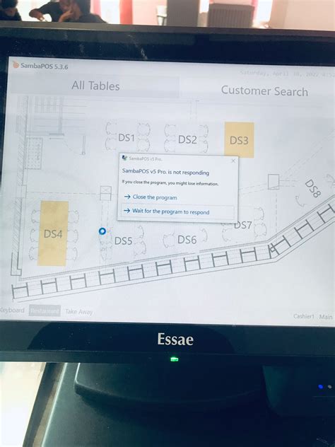 getting error message as sambapos v5 pro is not responding v5