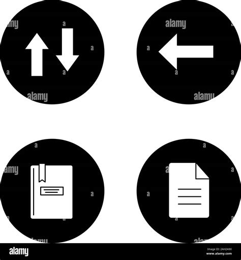 Uiux Glyph Icons Set Vertical Swap Back Arrow Notepad File Vector
