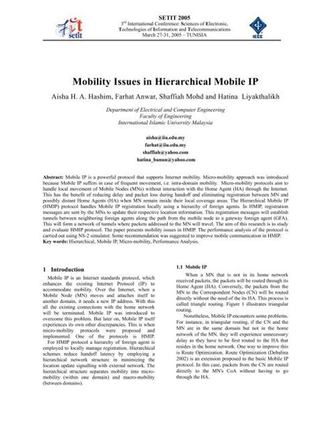 Mobility Issues In Hierarchical Mobile Ip