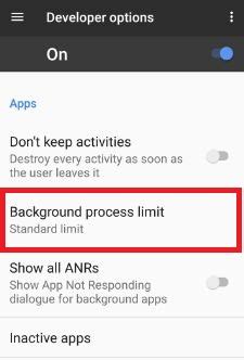 How To Set Background Limits On Apps Android O Android