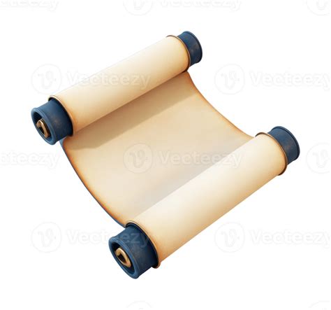Ancient Scroll With Wooden Rods Unrolled For Display 65334483 Png