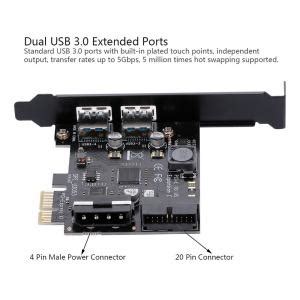 STW 3002 NEC Chip PCI E To USB 3 0 2 Port PCI Expansion Card With 19 Pin Connector For Win XP