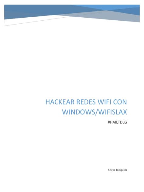 Como Hackear Wifi Con Windows Y Wifislax Pdf Wifi Internet
