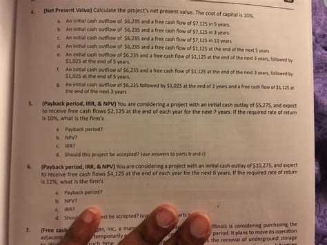 Solved Net Present Value Calculate The Project S Net Chegg