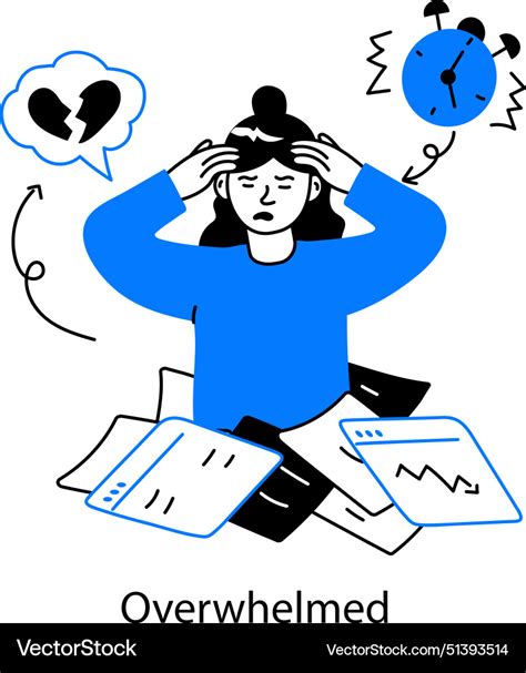 Overwhelmed Royalty Free Vector Image Vectorstock