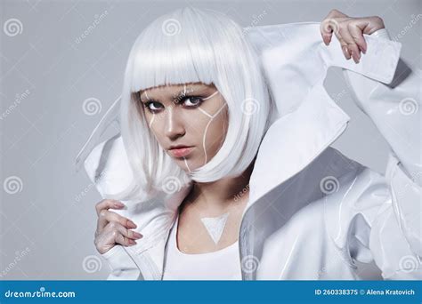 Cyborg Girl Artificial Intelligence Female Prototype Robot Stock