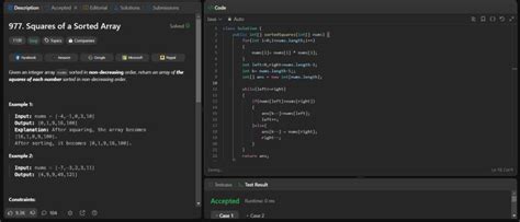 Dhananjay Pant On Linkedin 100daysofcode Leetcode Day16 Squaresofsortedarray