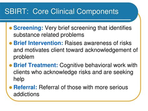 PPT - Screening, Brief Intervention and Referral to Treatment (SBIRT ...