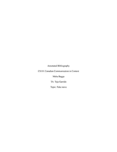 October Comms Annotated Annotated Bibliography Cs101 Canadian