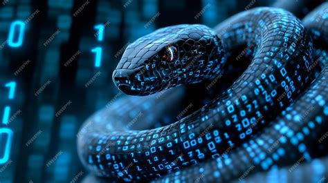 Una Imagen De Una Serpiente Rodeada De Código Binario Que Simboliza La Programación Python Y La