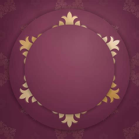 디자인을 위한 추상 금색 패턴이 있는 브로셔 버건디 프리미엄 벡터