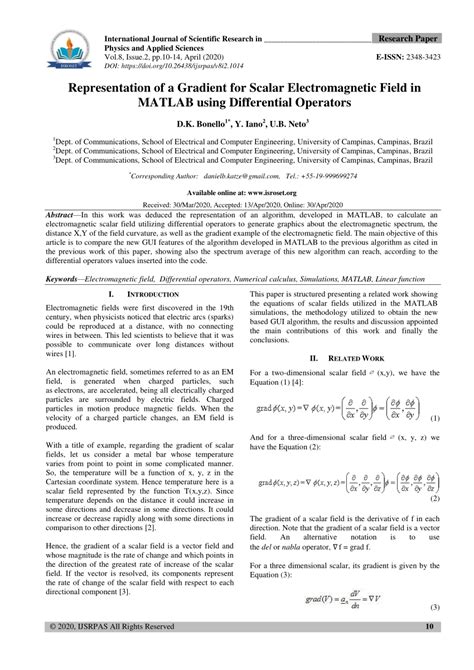 Pdf Representation Of A Gradient For Scalar Electromagnetic Field In