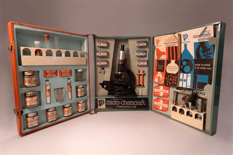 1958 Chemcraft Chemistry Combination Lab With Microscope Beautiful Modern Design Near Complete