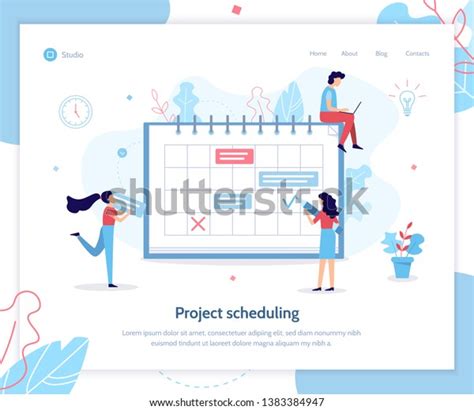 Project Sheduling Time Management Concept Creative Stock Vector Royalty Free 1383384947