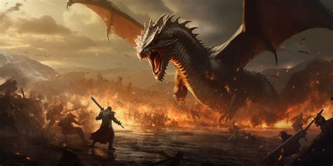 Beowulf Fights Dragon