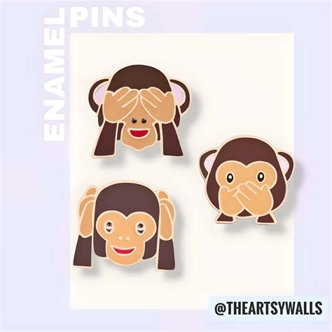 Monkey Enamel Pins The Artsy Walls