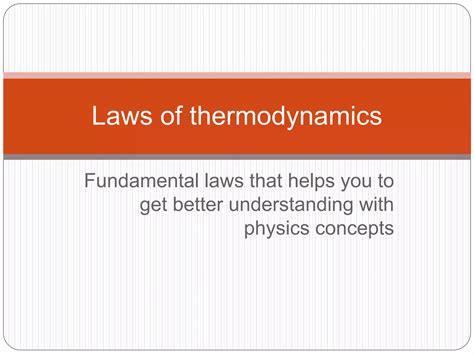Laws Of Thermodynamics PPTX