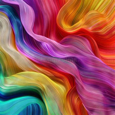 Colorful Textile Background Vivid Wave Fabric Textured Pattern Ethnic Wavy Textile Copy Space