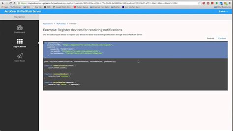 developing a push enabled cordova applications using aerogear push