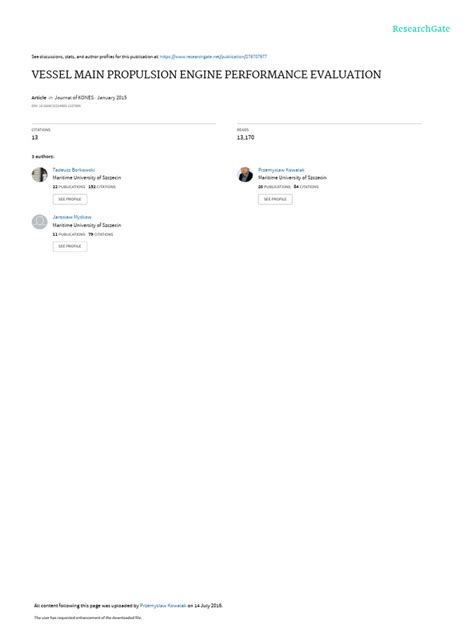 Vesselmainpropulsionengineperformanceevaluati Pdf Engines