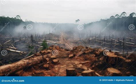 Deforestation Forest And Illegal Logging Neural Network Ai Generated