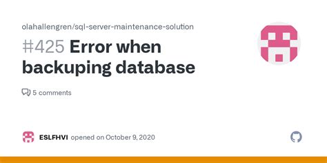 Error When Backuping Database · Issue 425 · Olahallengrensql Server Maintenance Solution · Github