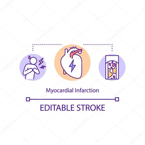 Icono Del Concepto De Infarto De Miocardio Idea De Enfermedad