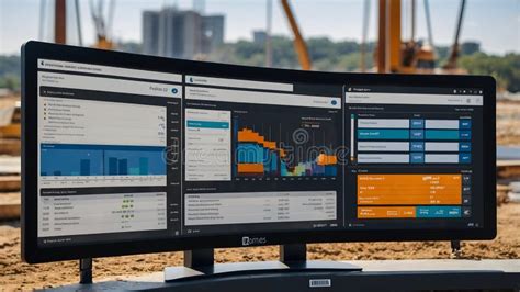 Digital Construction Management Dashboard For Timelines Costs And Real Time Analytics Stock