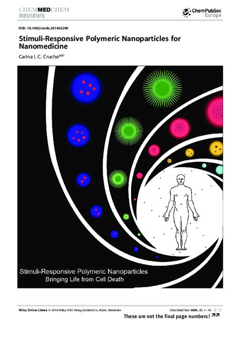 Pdf Stimuli Responsive Polymeric Nanoparticles For Nanomedicine