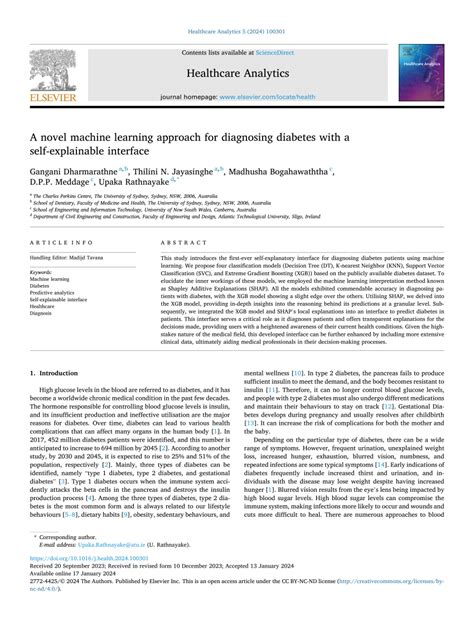 Pdf A Novel Machine Learning Approach For Diagnosing Diabetes With A