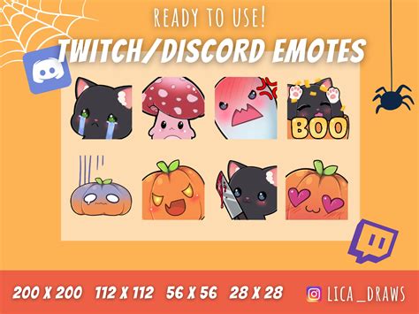 Halloween Fall Themed Emotes For Twitch Youtube Discord Streaming