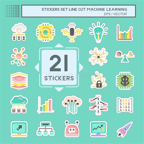 Sticker Line Cut Set Machine Learning Related To Machine Learning Symbol Simple Design