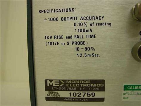 Monroe Electronics 244 Isoprobe Electrostatic Voltmeter With Probe